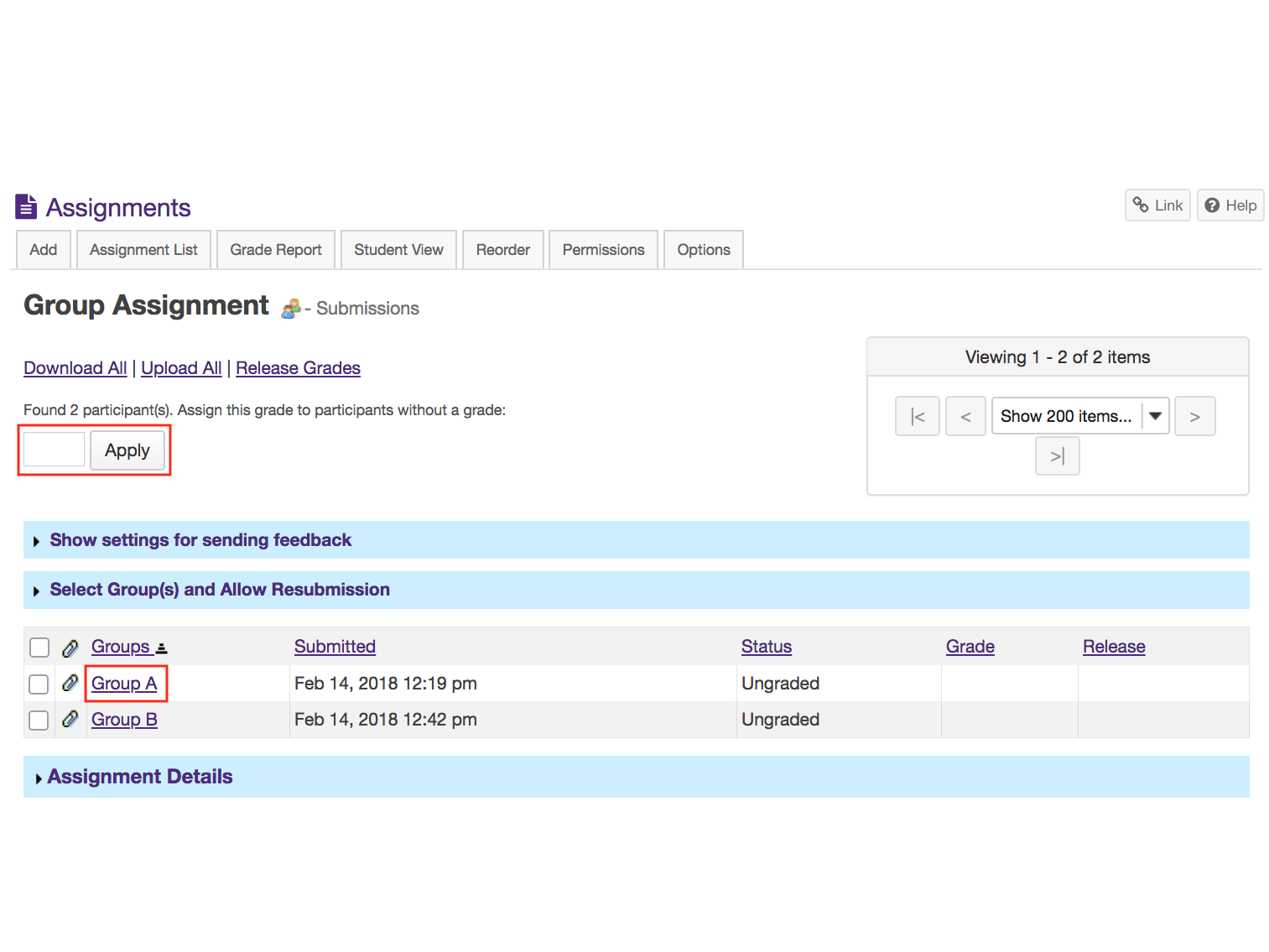Group assignments - OWL Help - Western University