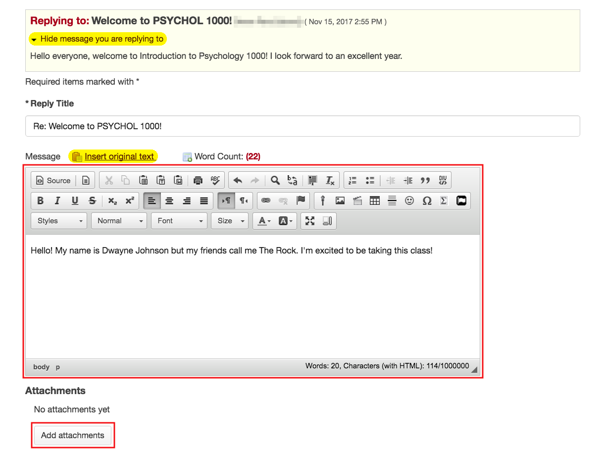 Post/Reply to a Forum - OWL Help - Western University